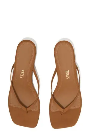 Tkees Julia Kitten Heel Flip Flop - Camel Suede