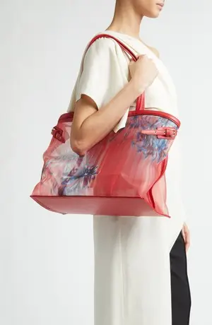 Proenza Schouler Mesh Carryall Tote - Flame Multi