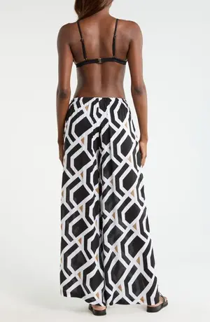 SEA LEVEL Printed Wide-leg Cover-up Pants