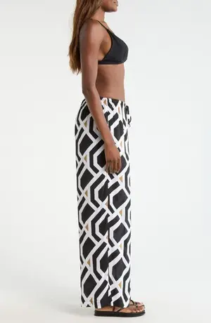 SEA LEVEL Printed Wide-leg Cover-up Pants