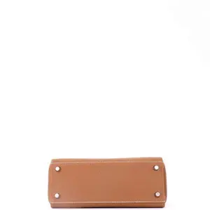 Hermès Kelly Handbag Brown Togo With Palladium Hardware 25 - Metallic Gold