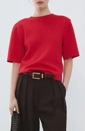 Mango Short Sleeve Knit Sweater
