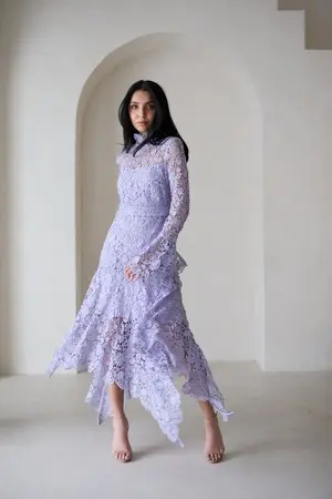 VASILIKI Leila High-neck Lace Dress