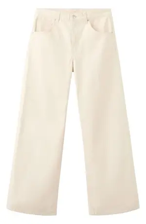 Mango Low Rise Wide Leg Jeans - Vanilla
