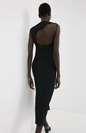 Mango Open Back Midi Dress