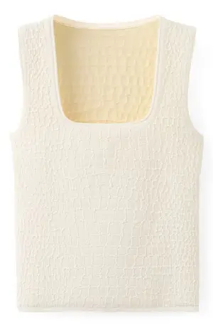Mango Croc Embossed Knit Tank