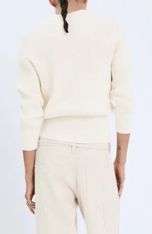 Mango V-neck Ribbed Sweater - Ecru