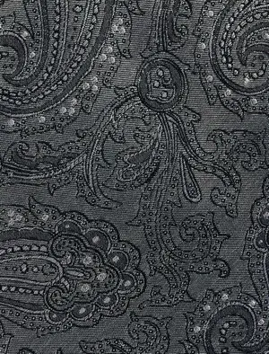 OAK HILL PREMIUM BY DXL Big & Tall Tonal Paisley Silk Neck Tie - Grey