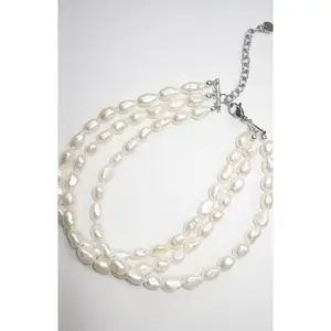 RIMOR JEWELRY Three-row Baroque Pearl Choker - White