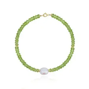 THE LOVERY FINE JEWELRY Bead Pearl Bracelet - Peridot
