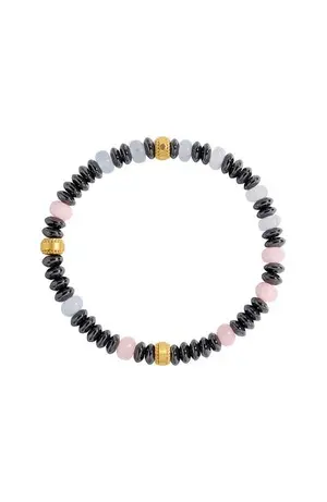 KARMA AND LUCK Hematite Rose Quartz Aquamarine Bracelet - Grey/multicolor