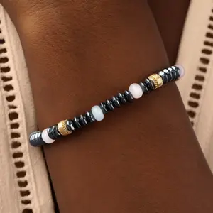 KARMA AND LUCK Hematite Rose Quartz Aquamarine Bracelet