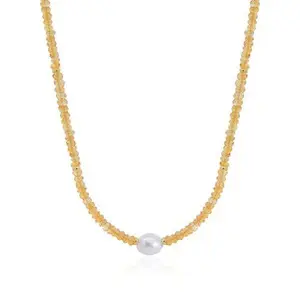 THE LOVERY FINE JEWELRY Bead Pearl Necklace - Citrine