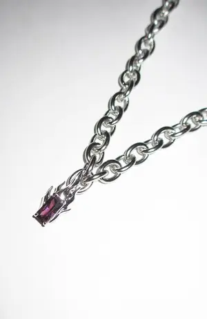 RIMOR JEWELRY Purple Cubic Zirconia Pendant Chain