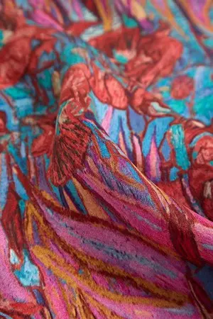 SILKSILKY Pure Silk Abstract Square Scarf - Multi