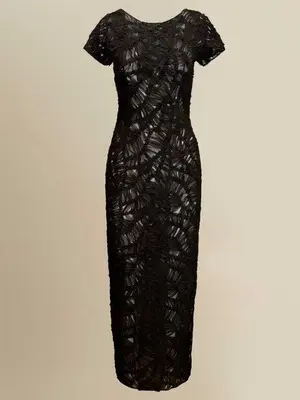 CONTESSA MILLS Fleur Sheer Italian Lace Maxi Dress - Black