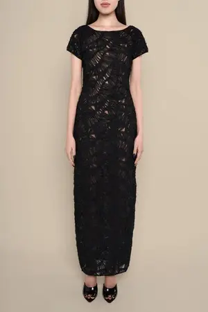 CONTESSA MILLS Fleur Sheer Italian Lace Maxi Dress