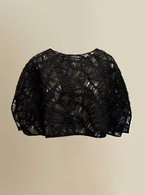 CONTESSA MILLS Sheer Abstract Lace Shawl