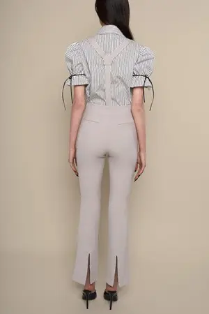 CONTESSA MILLS Slim-fit Flared Trousers With Removable Suspenders