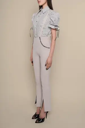 CONTESSA MILLS Slim-fit Flared Trousers With Removable Suspenders