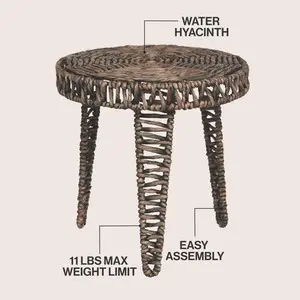 JONATHAN Y Amara Bohemian Handwoven Round End Table