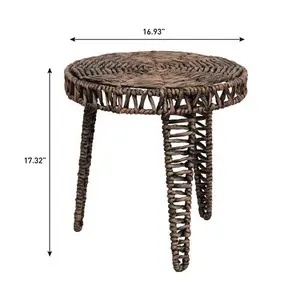 JONATHAN Y Amara Bohemian Handwoven Round End Table