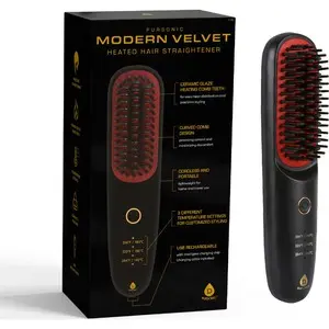 PURSONIC Modern Velvet Heated Hair Straightener - Black
