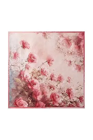 SILKSILKY Pure Silk Delicate Square Scarf - Medium Pink