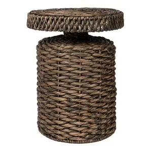 JONATHAN Y Marisol Bohemian Woven Round Accent Table - Brown