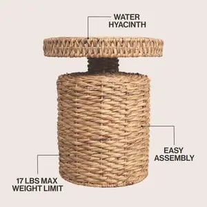 JONATHAN Y Marisol Bohemian Woven Round Accent Table