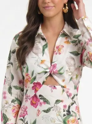 Rachel Rachel Roy Floral Print Shirtdress With Cutout