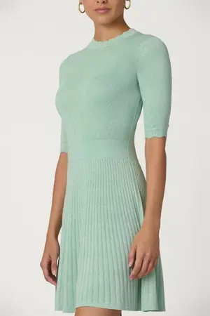 Shoshanna Fine Gauge Shimmer Knit Warren Mini Dress