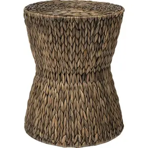 JONATHAN Y Natura Bohemian Handwoven Round Accent Side Table - Brown