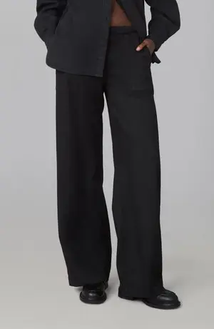 LOLA DENIM LOLA DENIM Remy Mid Rise Wide Leg Trouser Black