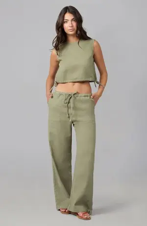 LOLA DENIM Remy Mid Rise Wide Leg Trousers