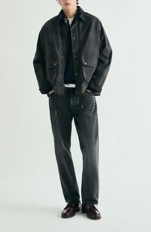 SCALPERS Waxed Checkered Jacket - Navycheck