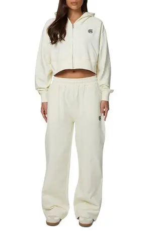 GOOD FOR NOTHING Straight Leg Halftone Joggers - Ivory