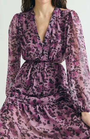 SCALPERS Spot Print Midi Dress With Slits