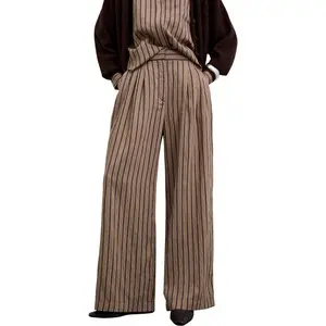 SCALPERS Striped Pleated Trousers