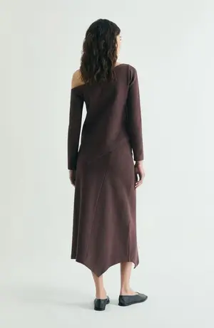 SCALPERS Asymmetrical Knit Midi Skirt