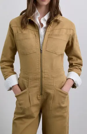 SCALPERS Straight Cut Wide Leg Jumpsuit With Front Zipper