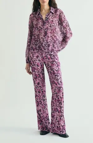 SCALPERS Animal Print Fluid Blouse