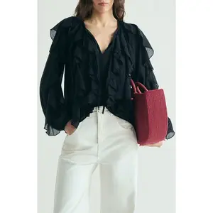 SCALPERS Ruffled Cotton Blouse