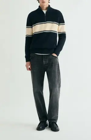 SCALPERS Striped Knit Turtleneck Sweater