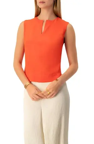 IVONNE Sleeveless Top With V-neckline