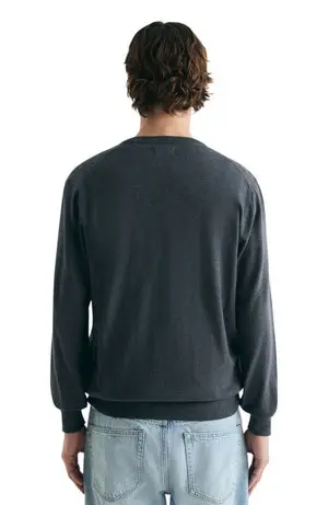 SCALPERS Ribbed Supima Sweater - Navy