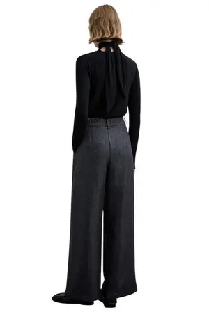 SCALPERS Herringbone Pleated Trousers