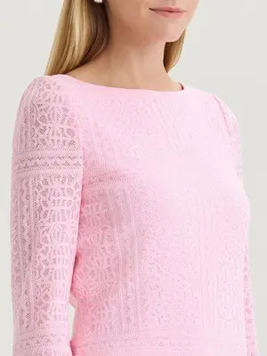 Misook Tonal Burnout Soft Knit Tunic