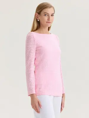Misook Tonal Burnout Soft Knit Tunic