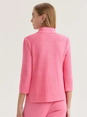 Misook Tailored Tonal Pointelle Knit Jacket